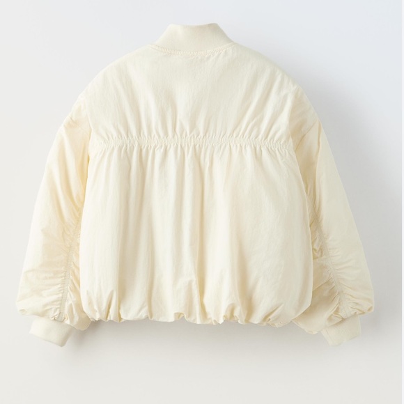 Zara | Jackets & Coats | Zara Kids Nwt Cream Bomber Jacket 314 Youth ...